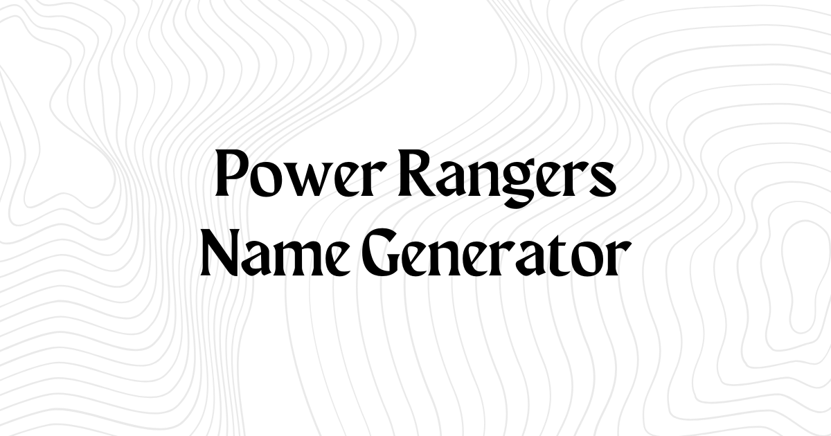 AI Power Rangers Name Generator