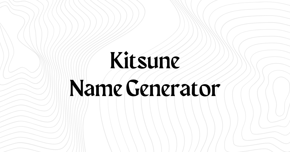 AI Kitsune Name Generator