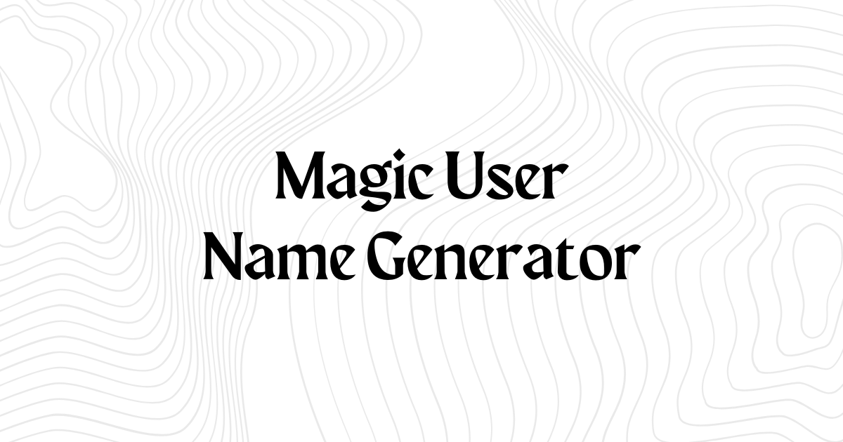 AI Magic User Name Generator